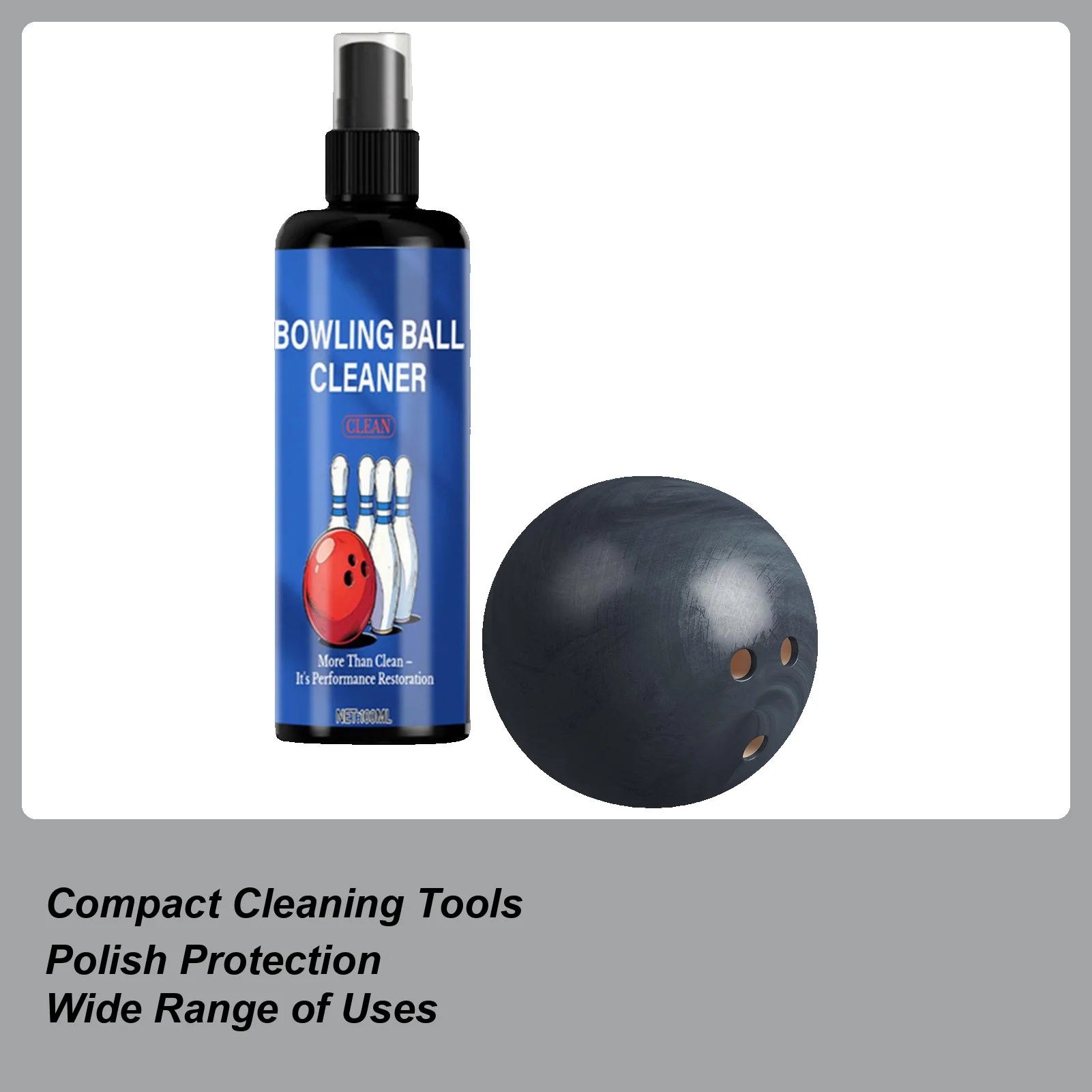 Bowling Ball Cleaner Spray 100ml Polishing Spray With Towel Bowling ...