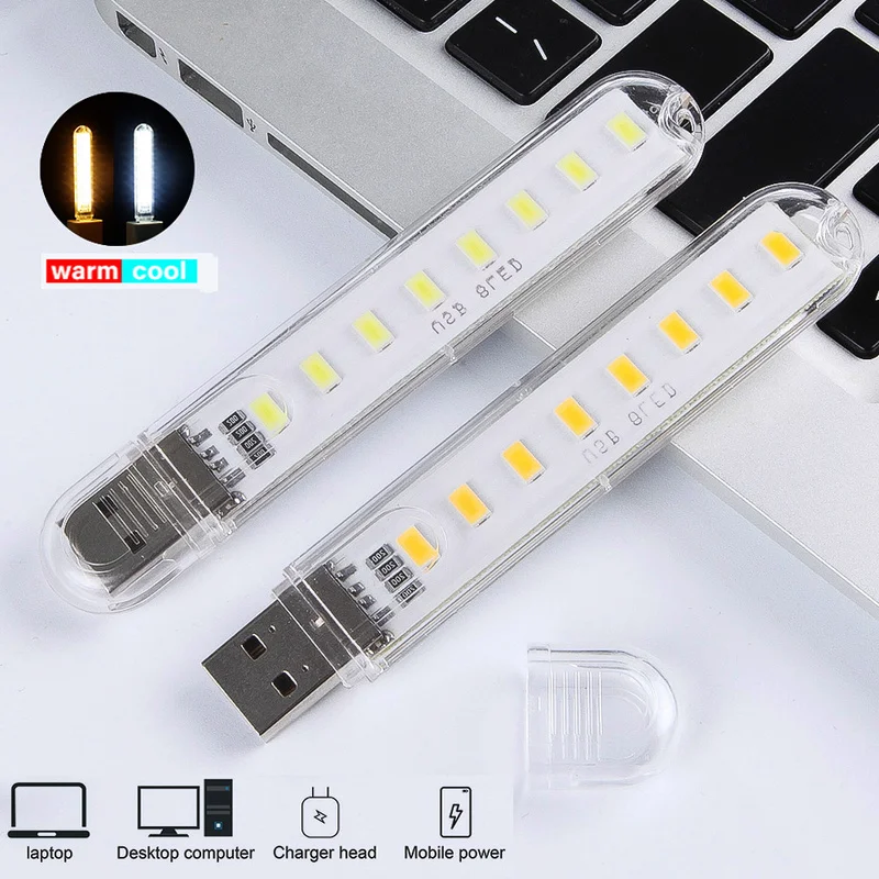 Lámpara de lectura brillante para libros, Mini luces nocturnas portátiles USB para banco de ...