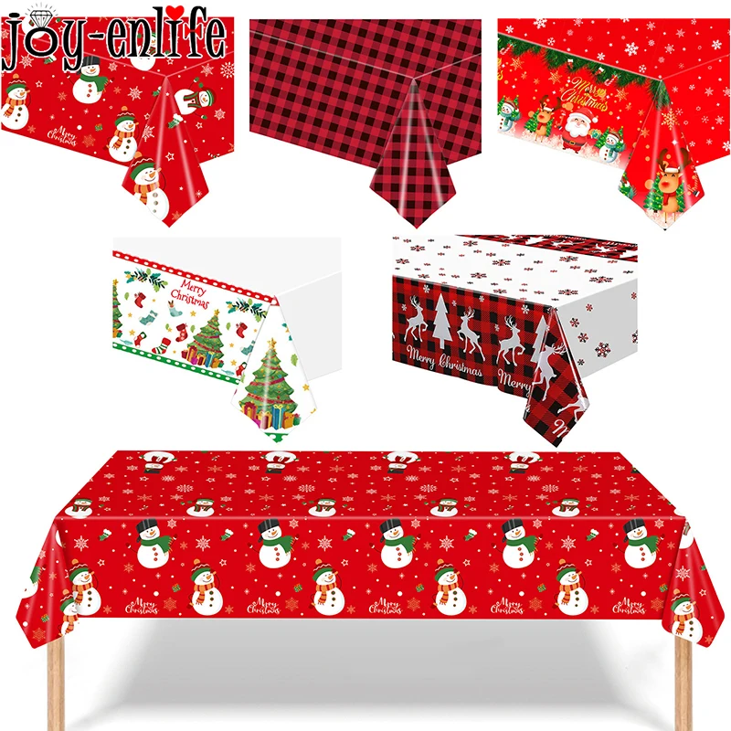 Christmas-TableCloth-Christmas-Decorations-for-Home-Snowman-Santa-Tree ...