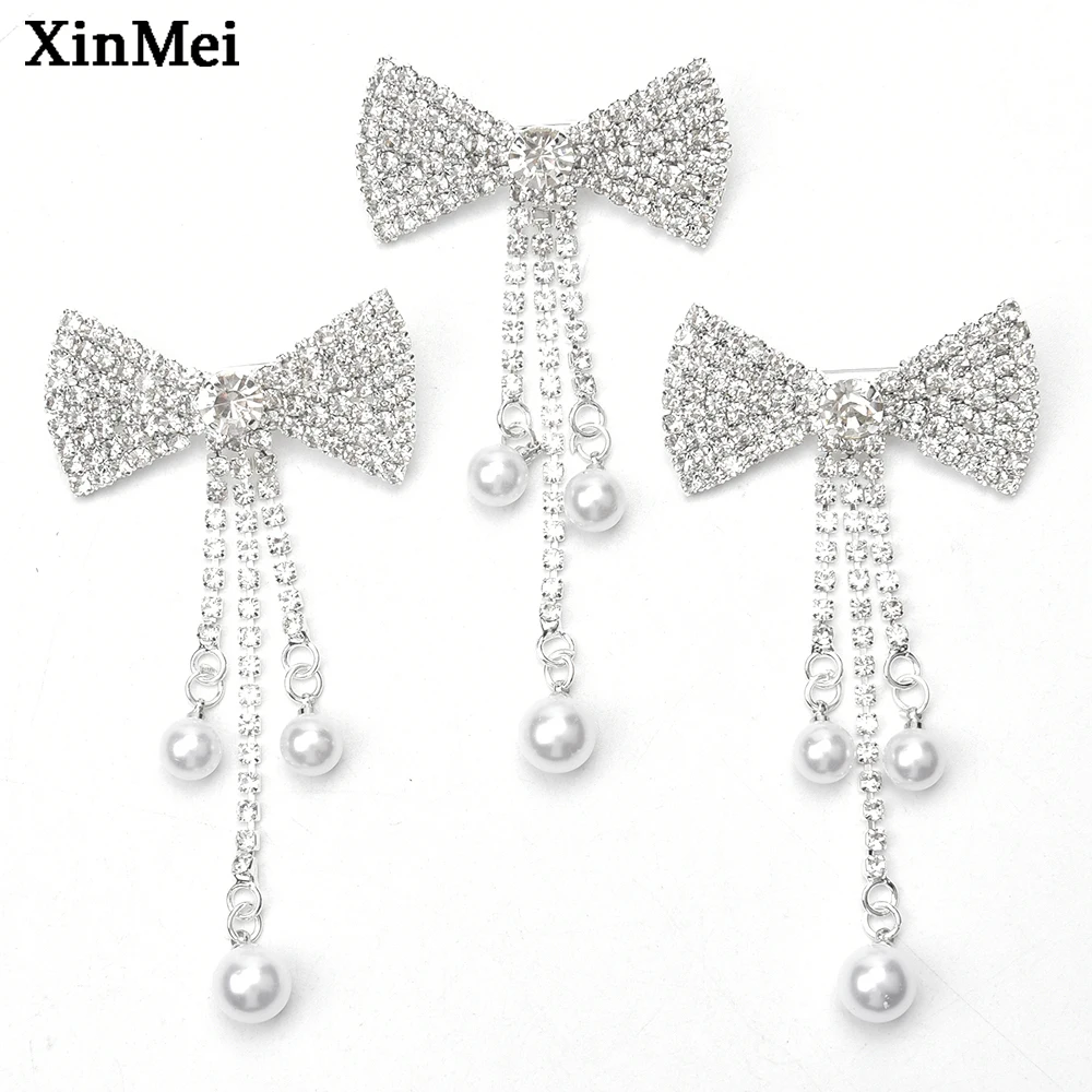 Broche de perlas plateadas con borlas para mujer, broche elegante con ...