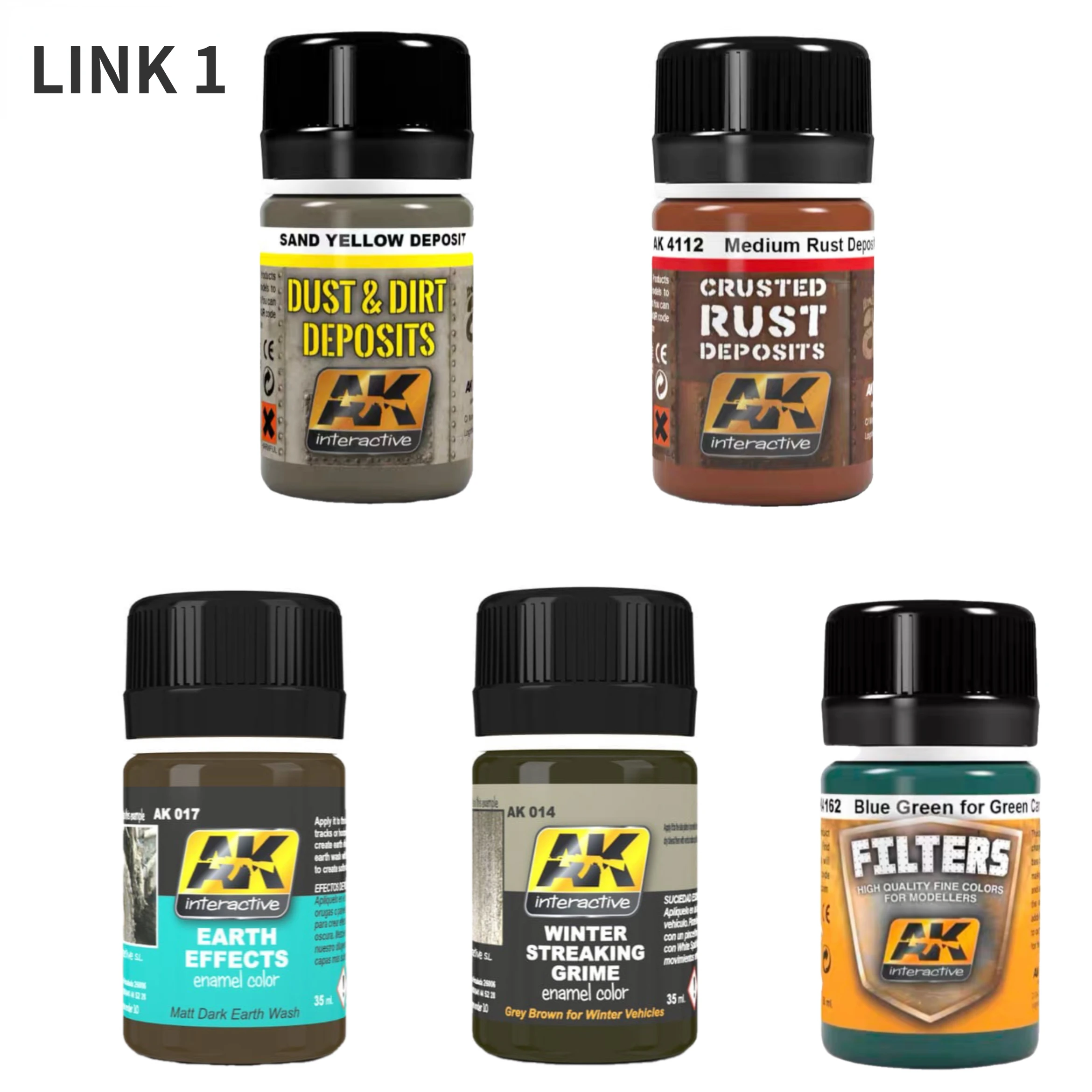 Ak Interactive Full Range Weathering Washes Filters Effects 35ml Models ...