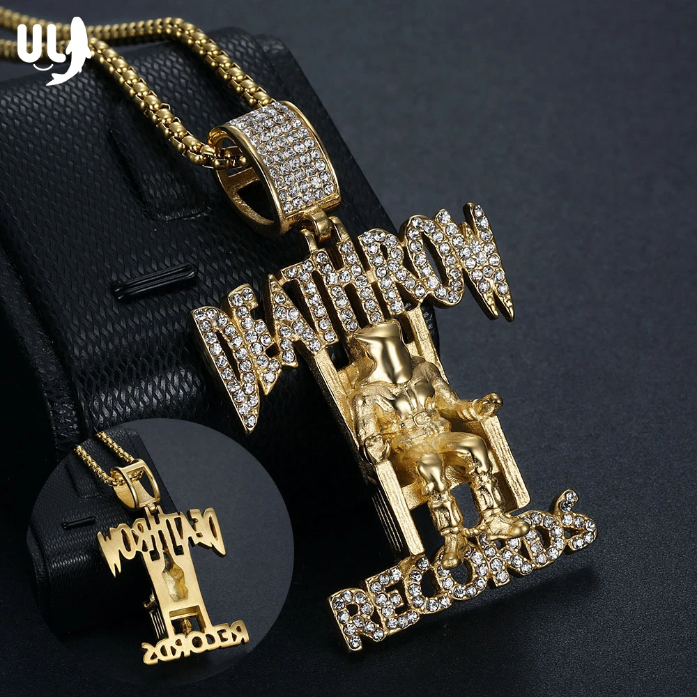 Stainless Steel Necklace Pendant | Deathrow Records Pendant Men ...