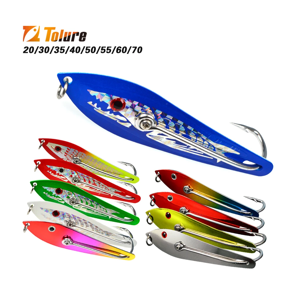 TOLU Big Spoon lure 10/13/16.5/18.1cm Fishing Shaped Metal Sequin Bait ...