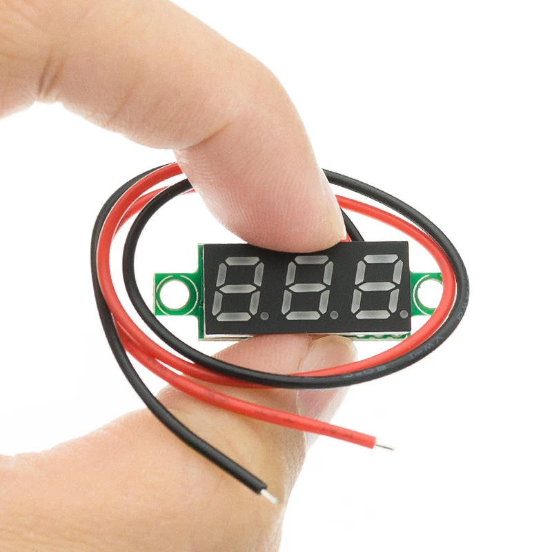 5PCS 0.28 Inch 2 wires 3 wires 2.5V-40V Mini Digital Voltmeter Voltage ...