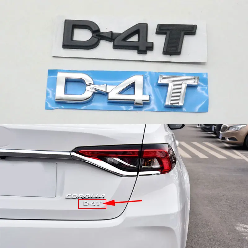 D-4T-D4T-Emblem-Silver-Black-Car-Rear-Trunk-Tailgate-Logo-Decal-Badge ...
