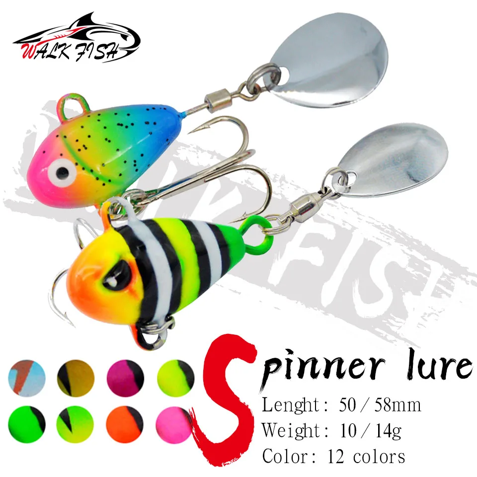 WALK-FISH-1PCS-10g-14g-Spinning-Tail-spinner-Swimbait-Fishing-Lures ...