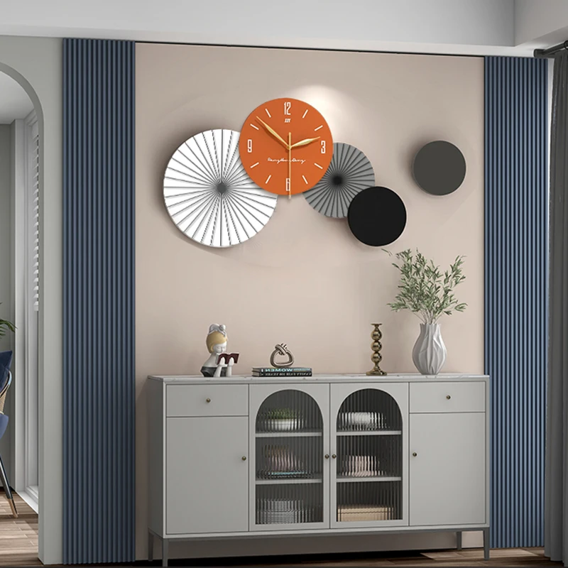 Aesthetic Silent Wall Clock Elegant Nordic Home Digital Clocks Living ...