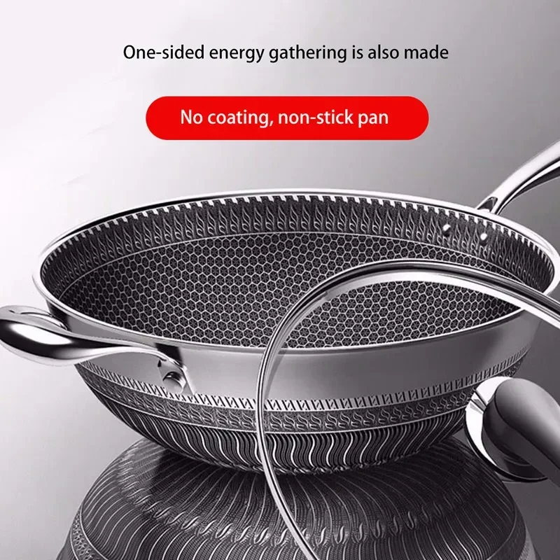 New-Non-stick-Frying-Pans-Double-Sided-Screen-Honeycomb-Stainless-Steel-Wok-Without-Oil-Smoke ...