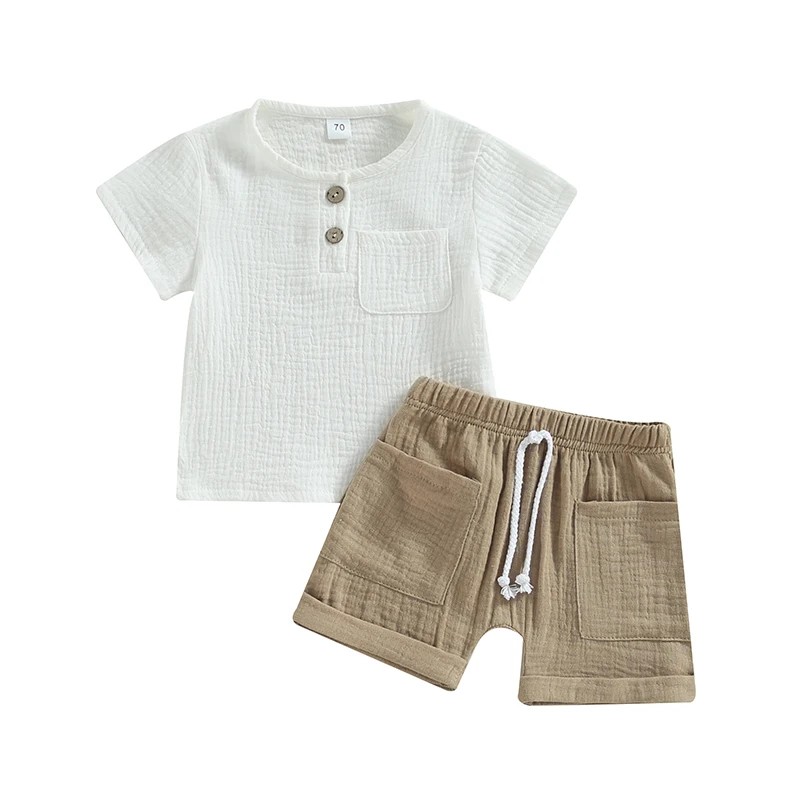 FOCUSNORM-Infant-Baby-Boys-Summer-2pcs-Clothes-Sets-Solid-Color-Short ...