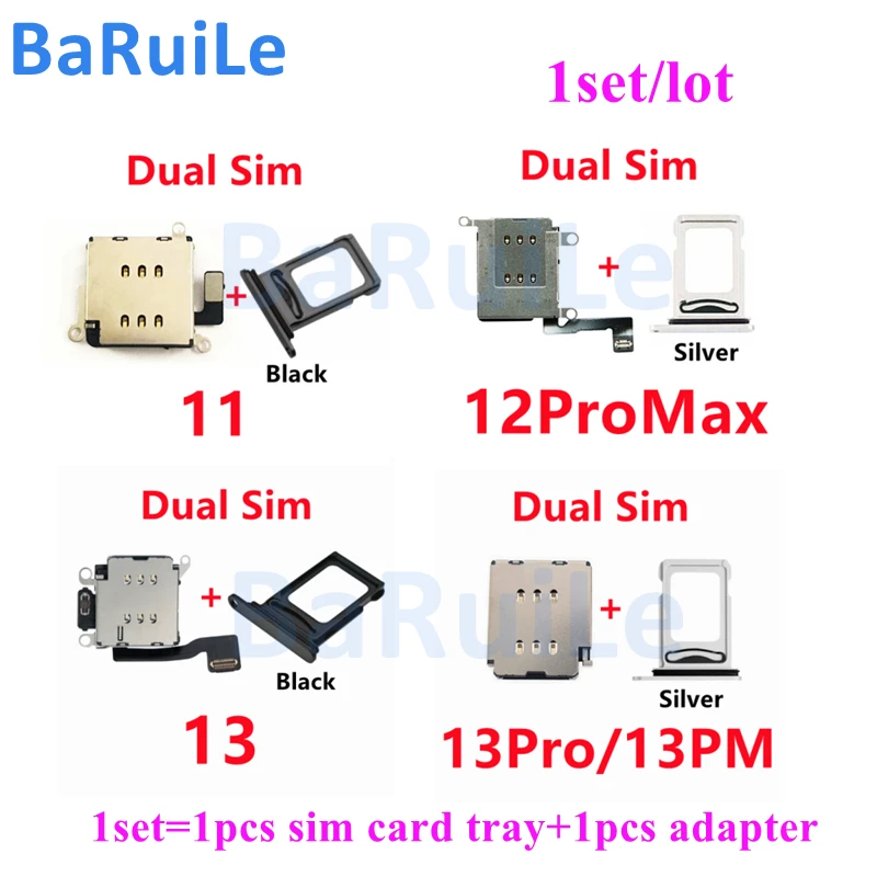 BaRuiLe conector de lector de tarjeta Sim Dual, Cable flexible para iPhone 13, 11, 12 Pro Max ...