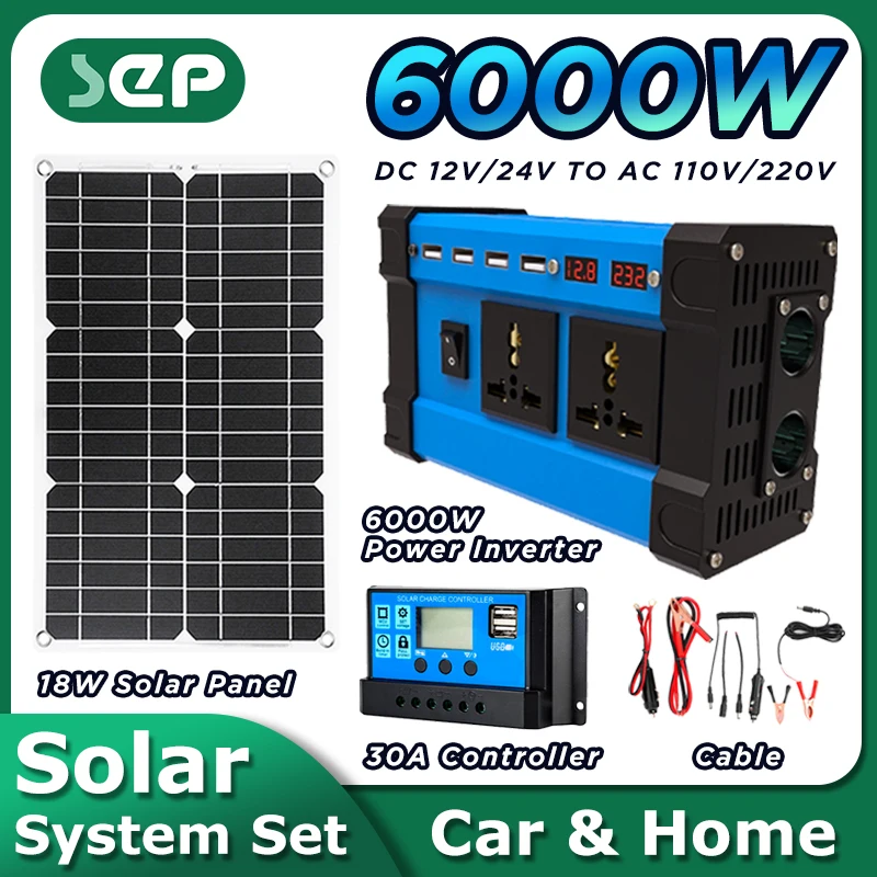 Solar-System-Kit-Combination-6000W-Inverter-30A-Controller-18W-Solar ...