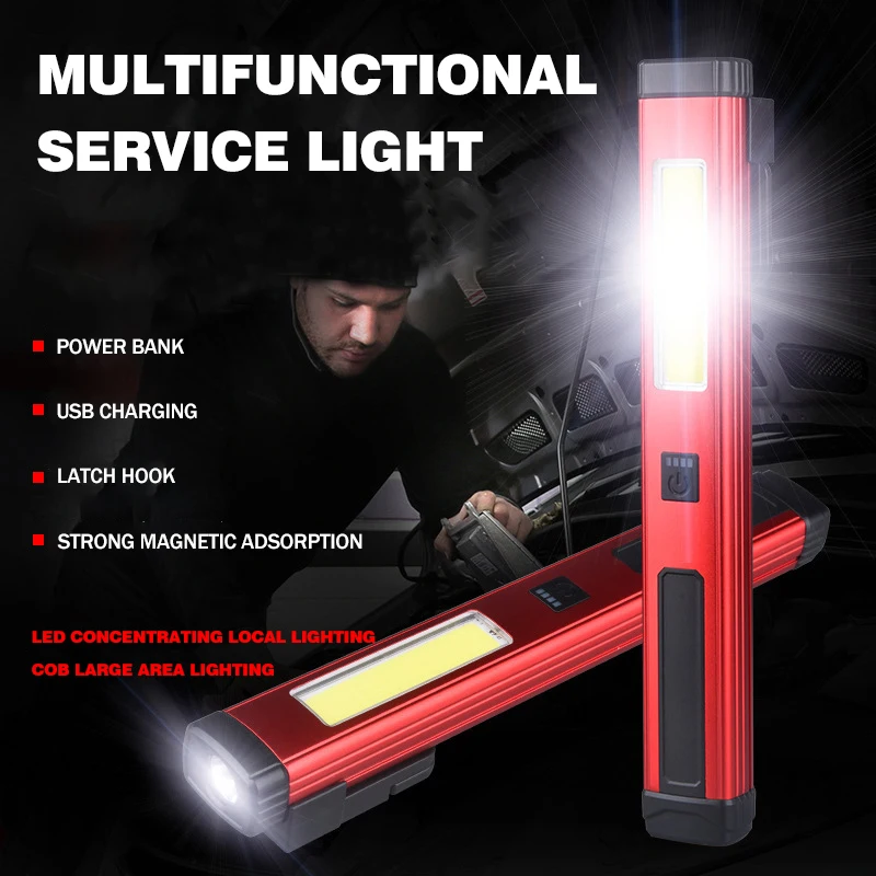 LED-Flashlight-Side-COB-Work-Light-USB-Rechargeable-Magnetic-Emergency ...
