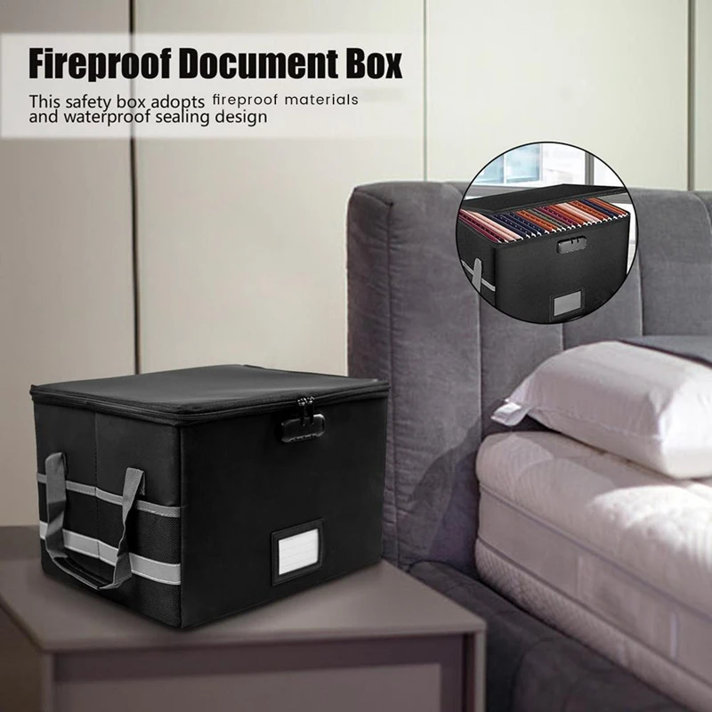 Fireproof Document Box Secure Fireproof Lock Box With Built-In ...