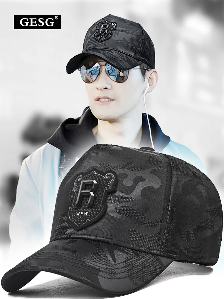 Hip hop Baseball Cap R Logo Camouflage Hat Men's and Women's Summer Sun ...