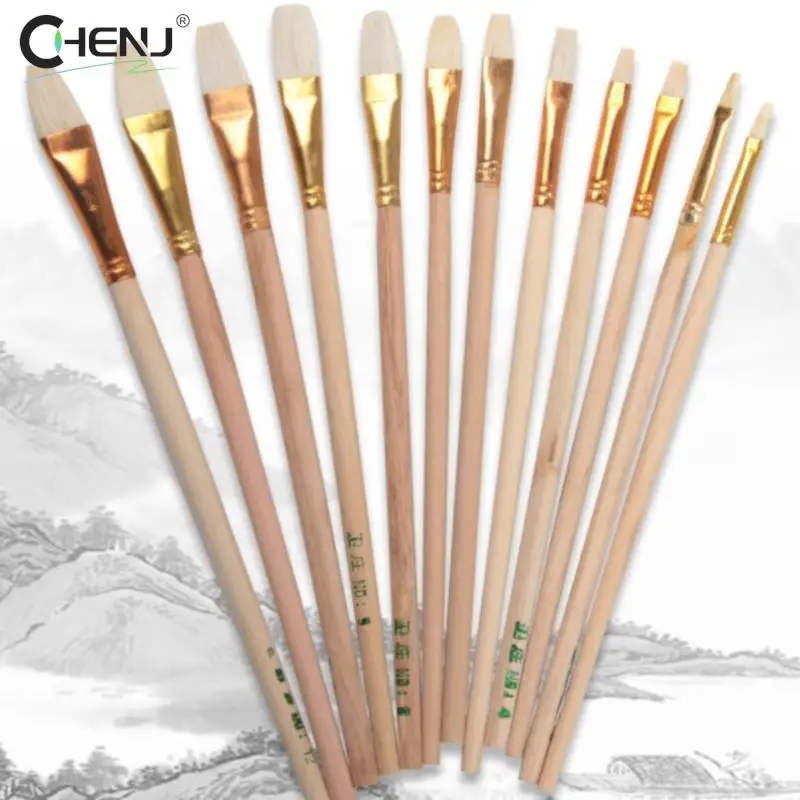 12pcs-Art-Wool-Brush-Set-For-Ceramic-Glaze-painting-Coloring-Watercolor ...
