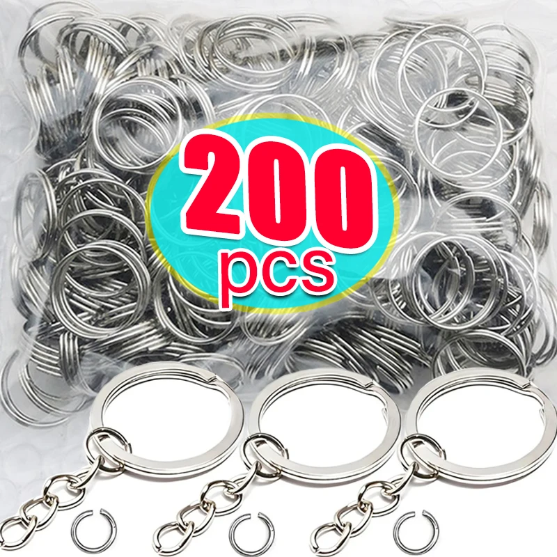 Versilbertes-Metall-blank-Schl-ssel-bund-Schl-ssel-bund-Split-Ring-Schl ...