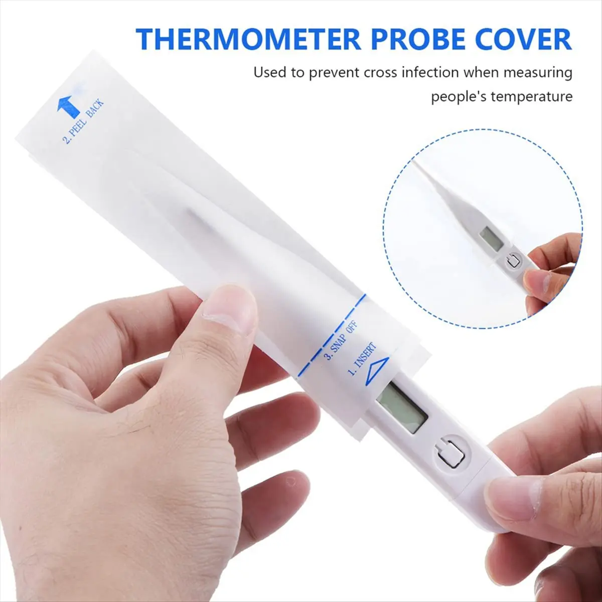 *A91P 200pcs Disposable Probe Covers for Digital Thermometers Universal ...