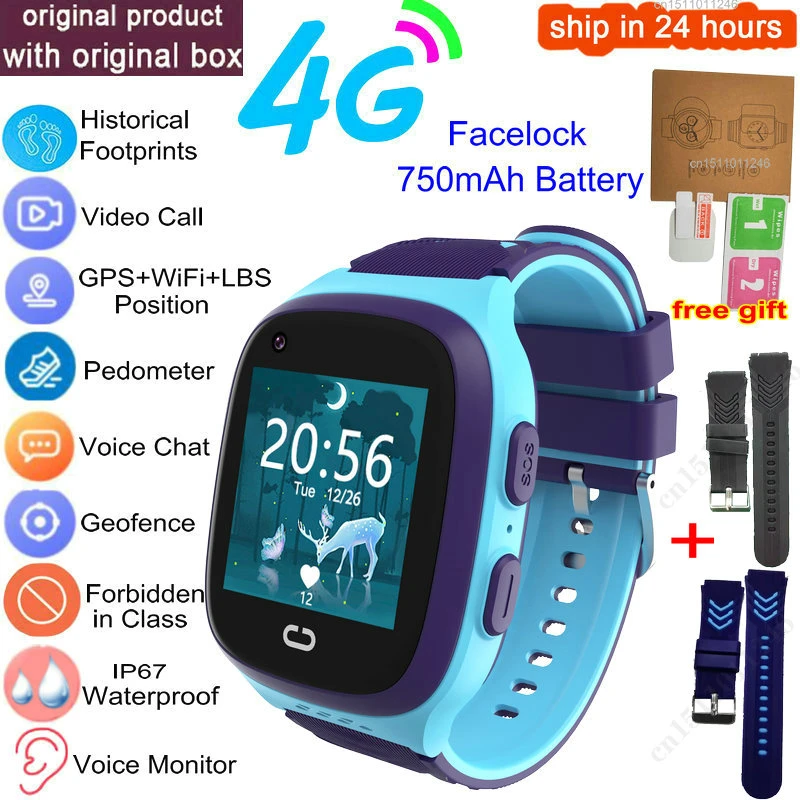 4g Kids Smart Watch Gps Wifi Video Call Sos Tracker Ip67 Waterproof ...