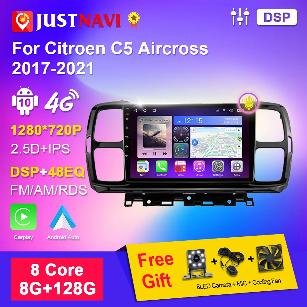 Citroen C5 Citroen için JUSTNAVI Muitimedia araba radyo 2017 2021 ...