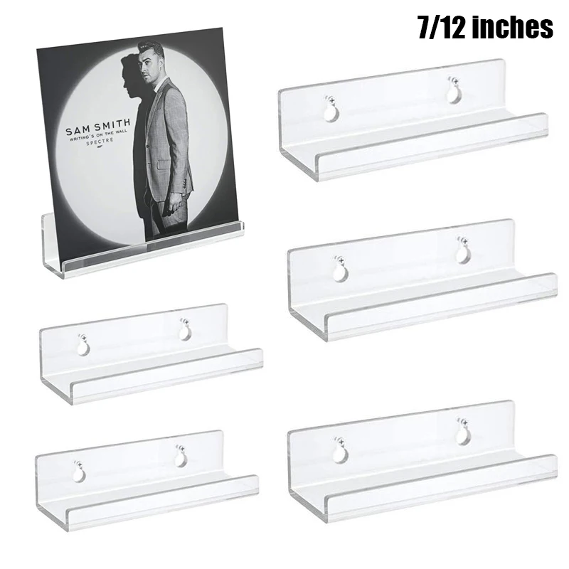 1PCS Transparent Acrylic Record Shelf Stand Wall Mounted Record Holder ...