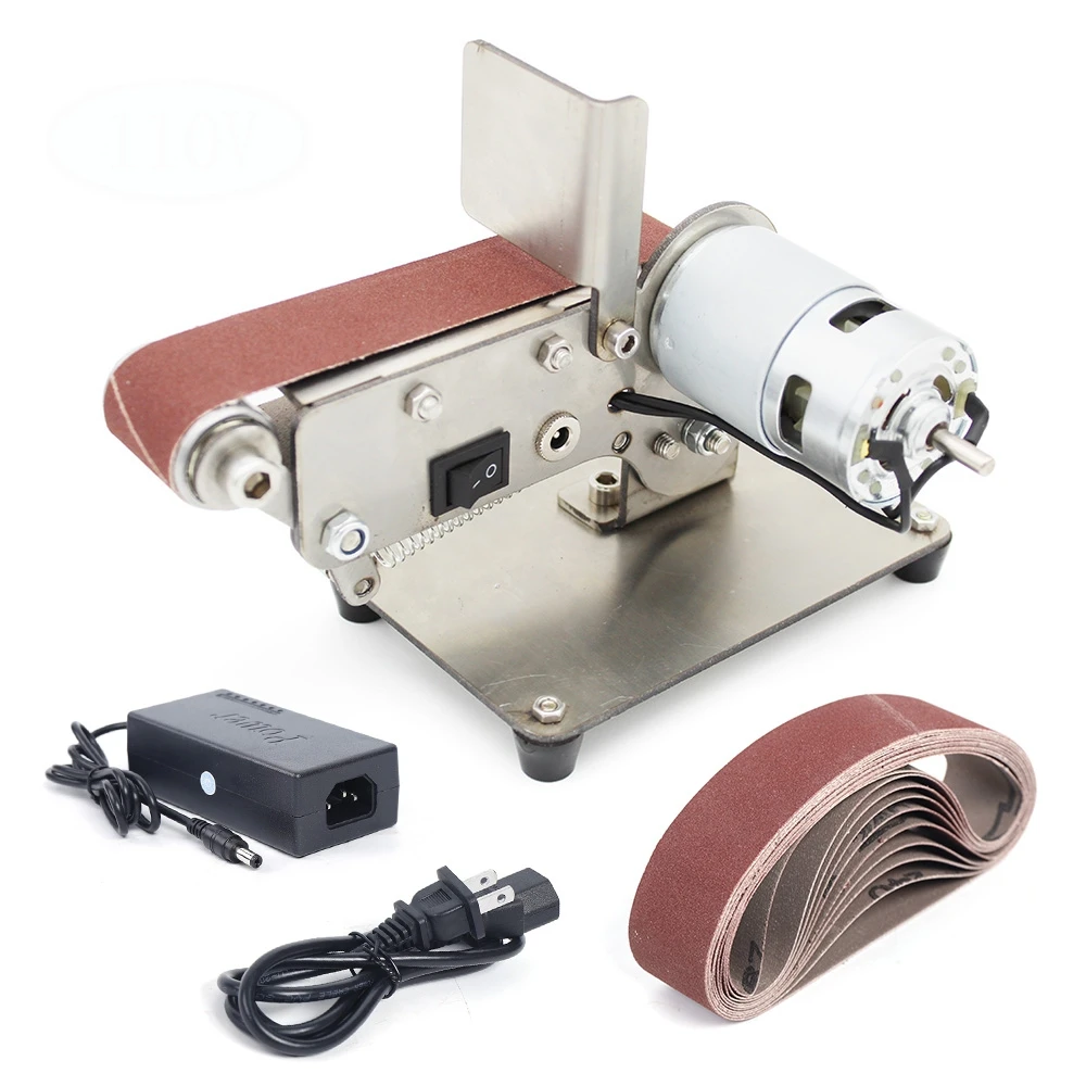 300W Polishing Machine Mini Electric Desktop Vertical Belt Sander for ...