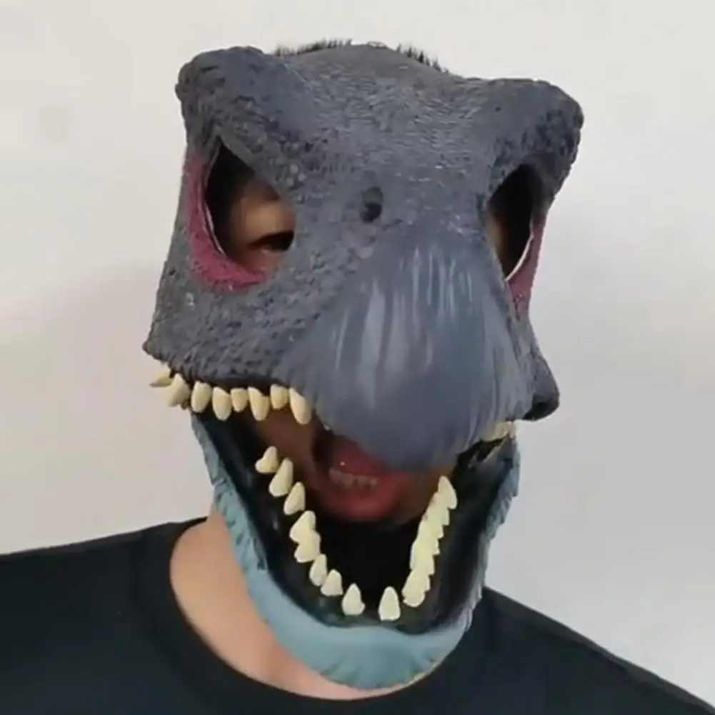 Latex 3d Dinosaur Mask Role Play Props Moving Jaw Open Mouth Jurassic ...