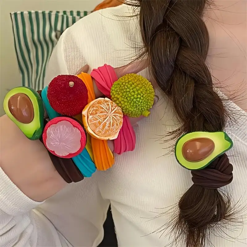 New Fruit Elasticity Ponytail Hair Tie Rubber Scrunchies Headband Cute ...