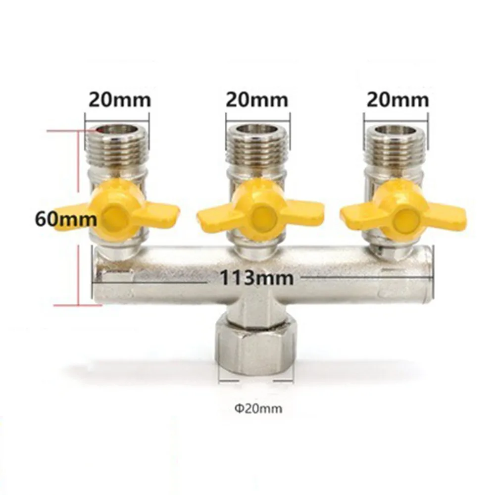 2/3 Switch Brass Diverter Valve 1/2" Hose Barb Thickened Y Shaped Ball ...