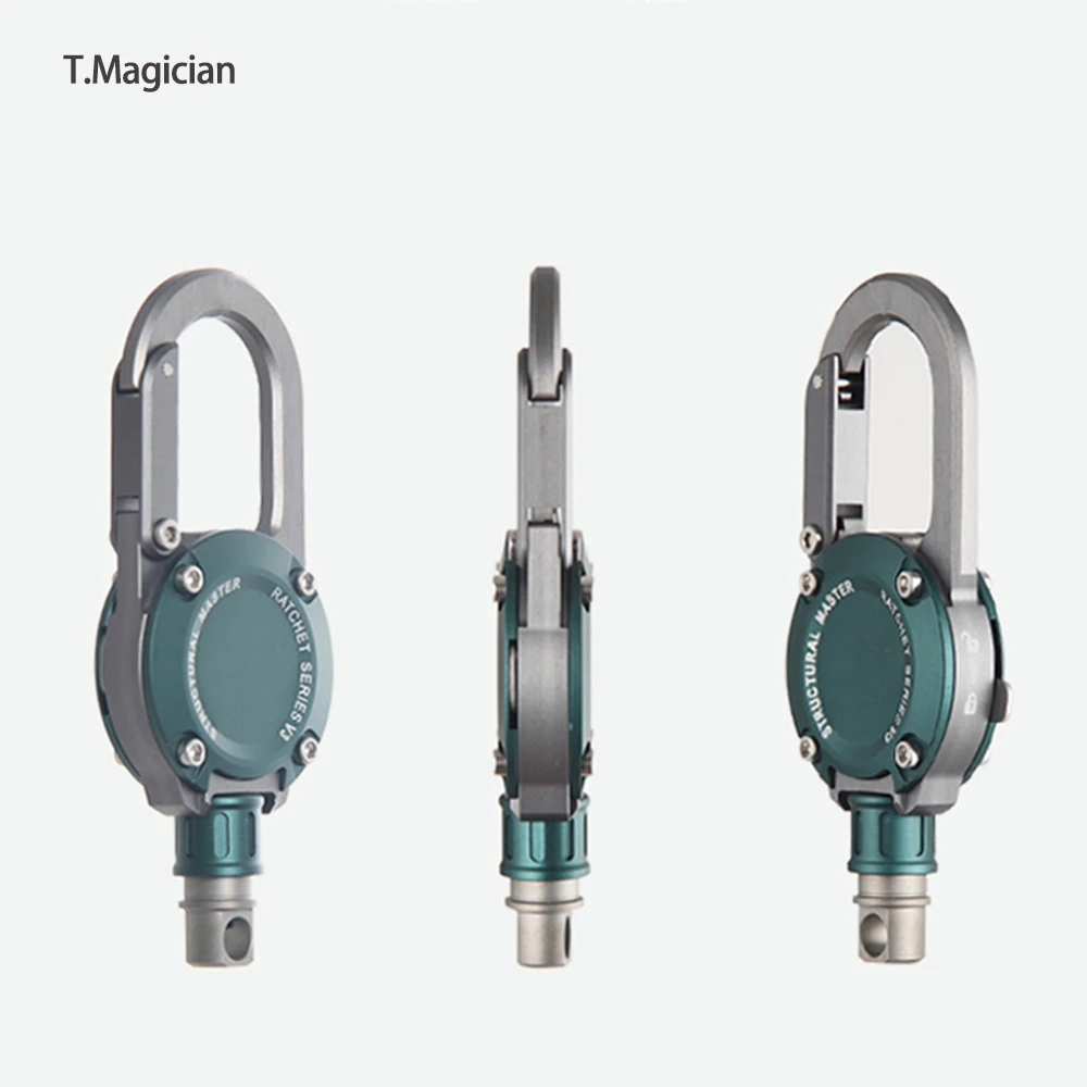 T.MAGICIAN Creative luxury Titanium Retractable Keychains 360 Rotate ...
