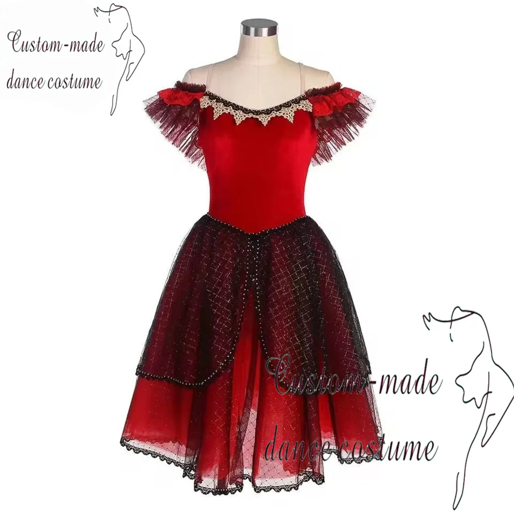 Don Quixote Adult Red Romantic Tutu Spanish Kitri Ballet Dress ...