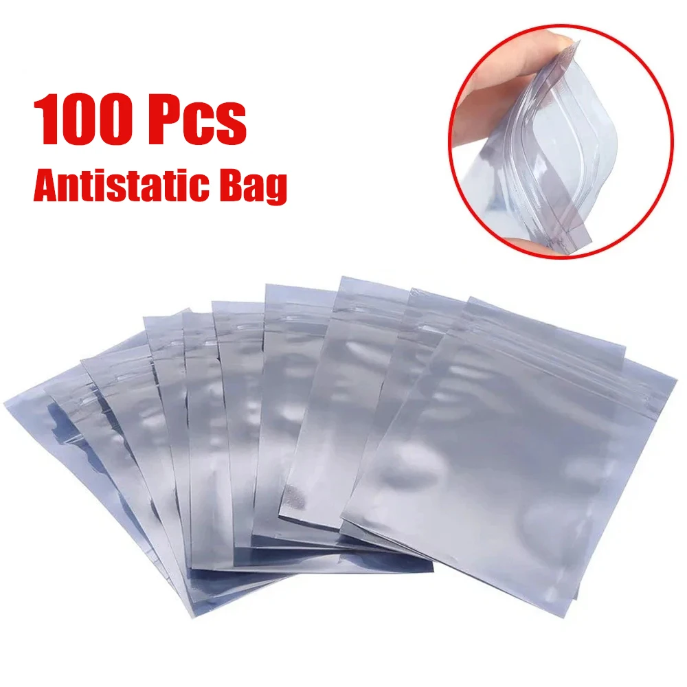 100Pcs-Aluminum-Antistatic-Bag-Resealable-Anti-Static-Ziplock-Bags ...