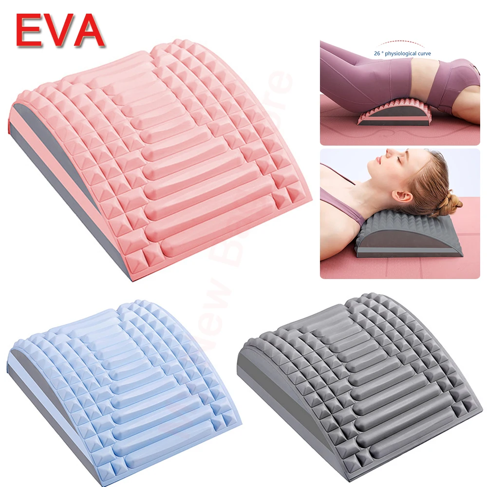 Back-Stretcher-Pillow-Neck-Lumbar-Support-Massager-Adjustable-Spine ...