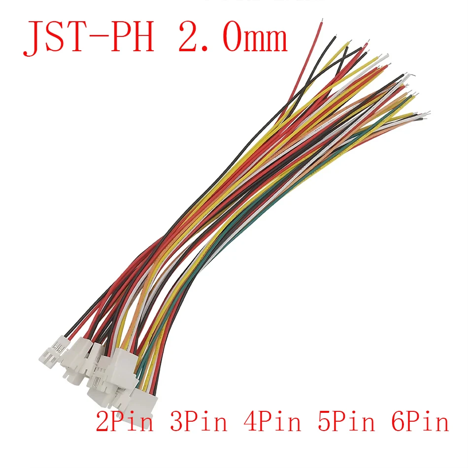 마이크로 피치 2.0mm JST 남성/여성 플러그 잭 케이블 커넥터 JST PH 2.0 2P 3P 4P 5P 6Pin 26AWG 와이어 케이블 길이 20CM|커넥터 ...