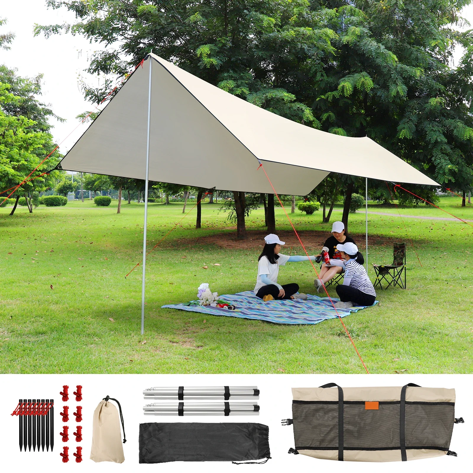 Camping-Tarps-Lightweight-Waterproof-Tarpaulin-Rectangle-Shelter ...