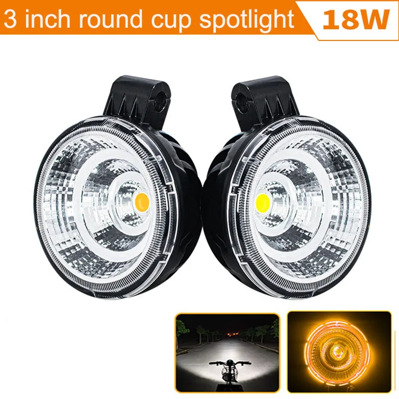 Round Car LED Work light With Yellow Light Aperture 3 Inch Modified ...