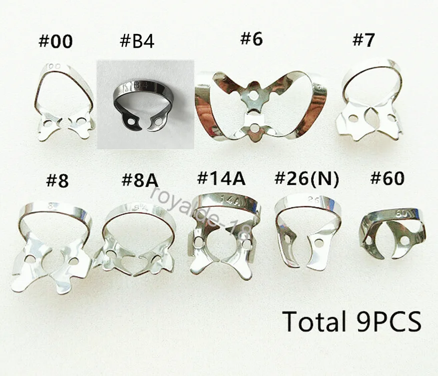 9Pcs-Dental-Rubber-Dam-Clamps-Endodontic-Clamp-Surgical-Instrument ...