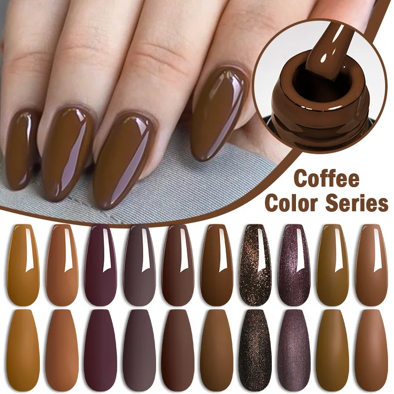 Coffee-Color-Gel-Nail-Polish-Brown-Earth-Series-Semi-Permanent-UV-Gel ...