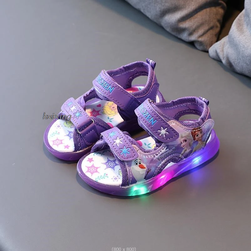Boys-Girls-Frozen-Elsa-Princess-Led-Light-Up-Luminous-Sports-Sandals ...