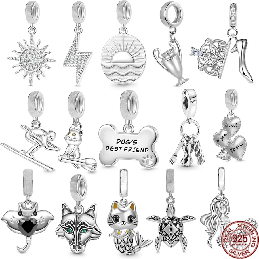 NEW-Mermaid-Wolf-Sea-Turtle-Manta-Ray-Dangle-Charm-Bead-Fit-Original ...