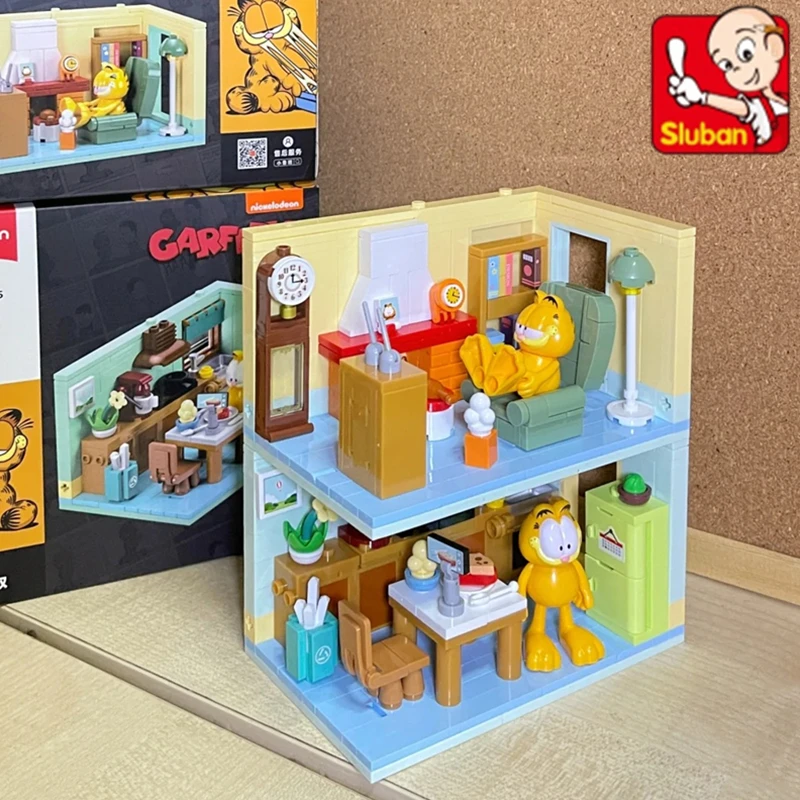 SLUBAN-Garfield-bloques-de-construcci-n-ensamblados-modelo-micro-scene ...