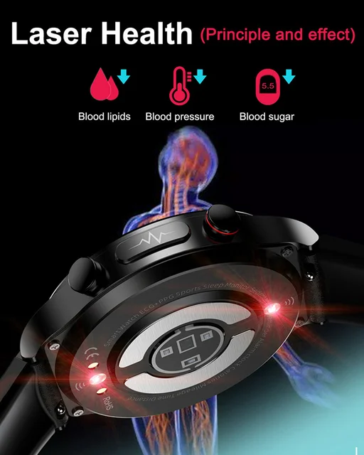 2022 Laser Treatment Three High Smart Watch Men ECG PPG Heart Rate ...