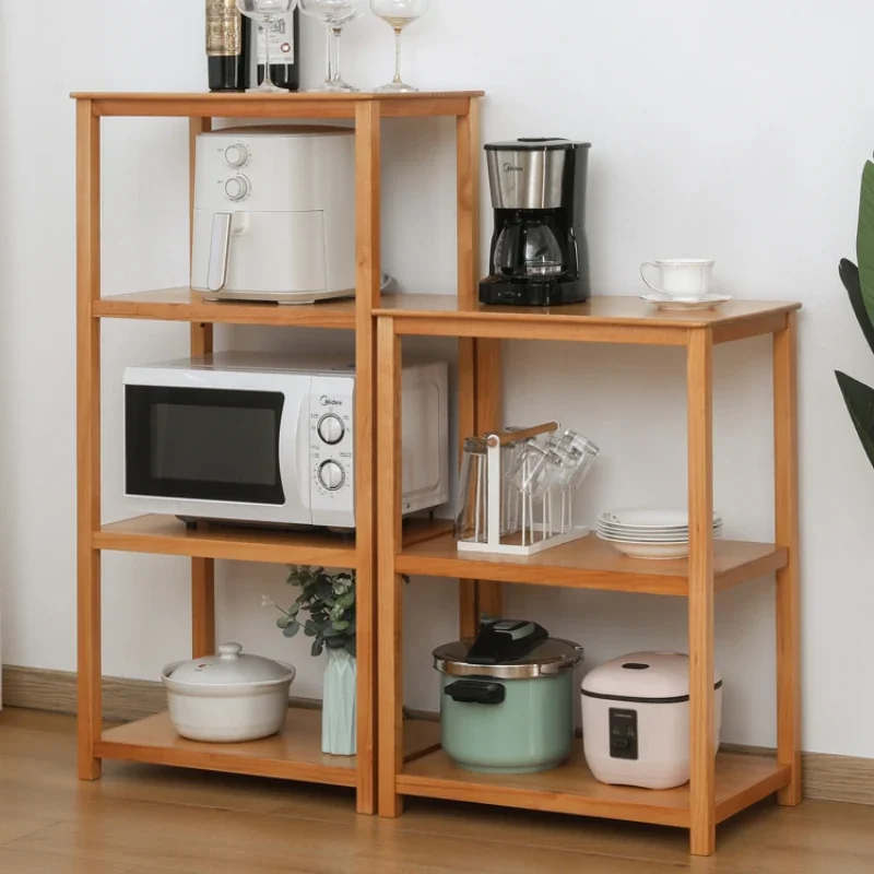 Restaurant-Solid-Wood-Microwave-Stand-Natural-Timber-Bookshelf-Tall ...