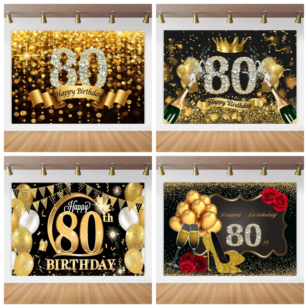 80th Birthday Decoration Background Happy 80th Birthday Theme 80th ...