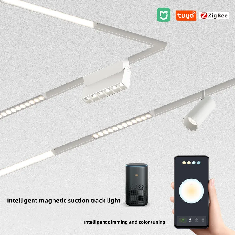 New-White-Tuya-Smart-LED-Track-Light-Embedded-Masterless-Lighting-lamp ...