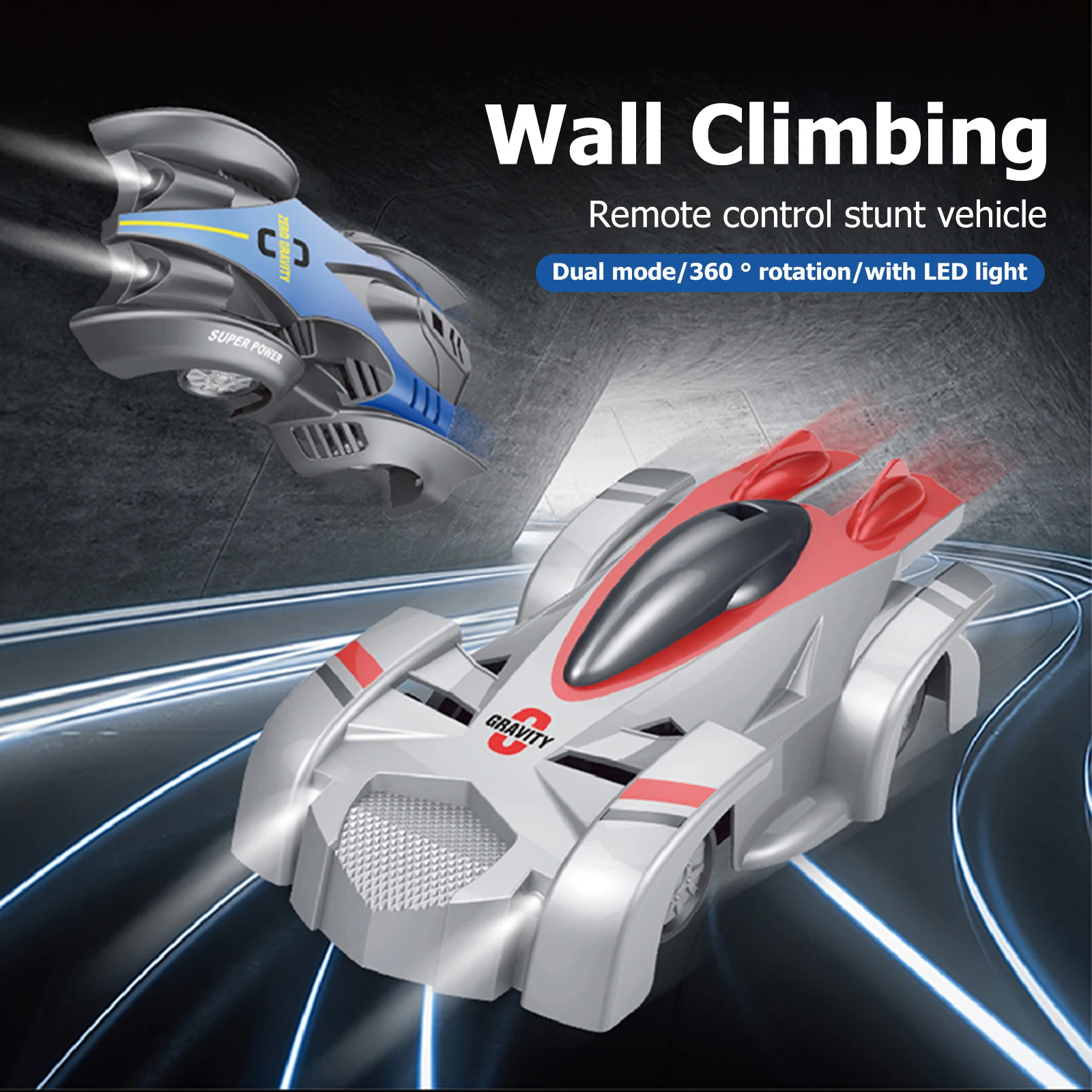 3 Channels Electric Remote Control Car With Led Lights Dual Modes Drift ...