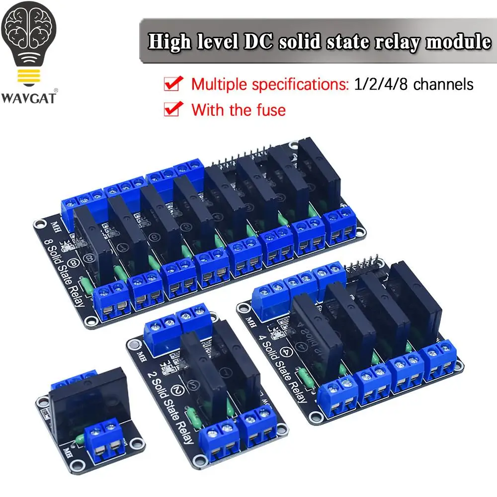 WAVGAT 1 2 4 8 Channel 5V 12V 24V DC Relay Module Solid State High ...