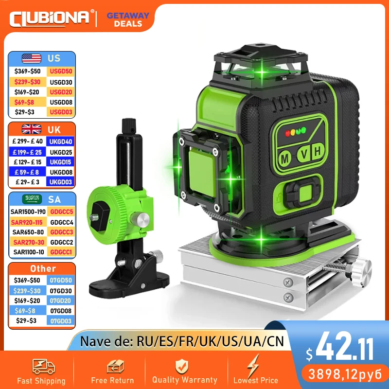 Clubiona-12-16-Lines-Green-Laser-Level-Beams-Professional-Laser-Level ...