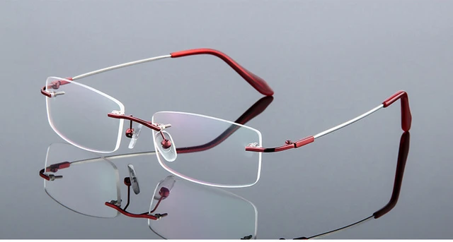 Titanium Alloy Screwless & Frameless Unisex Optical Glasses Frame,Women ...