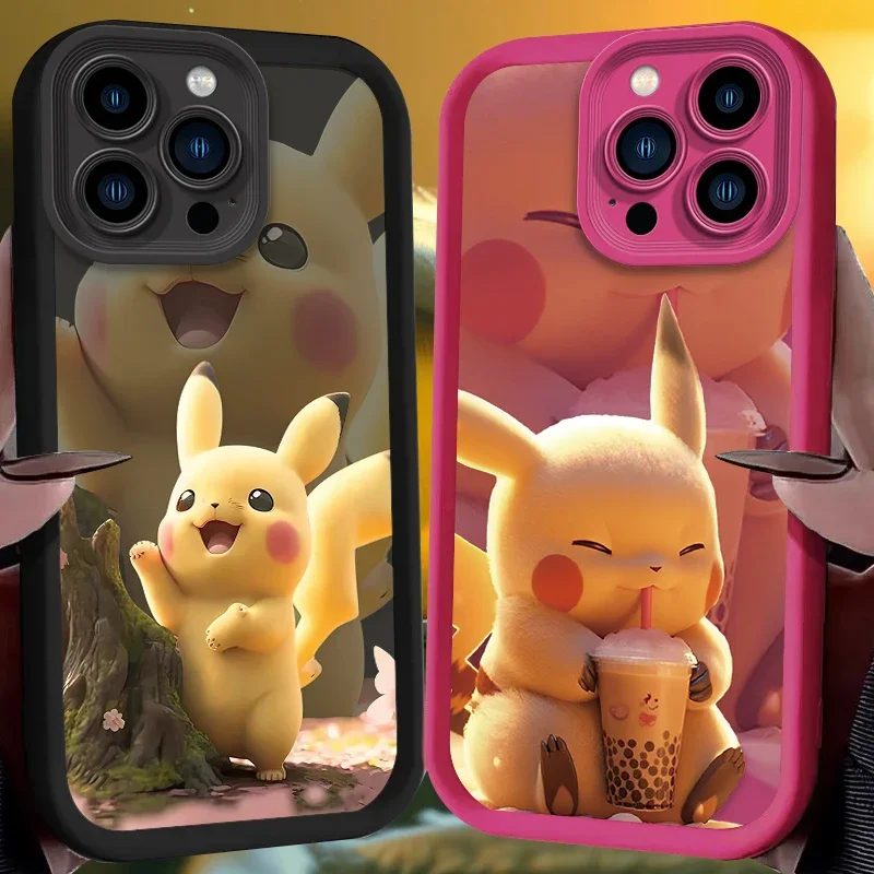 Cute Cartoon P-Pokemon TPU Case for iPhone 16 15 14 13 12 11 Pro Max XS ...