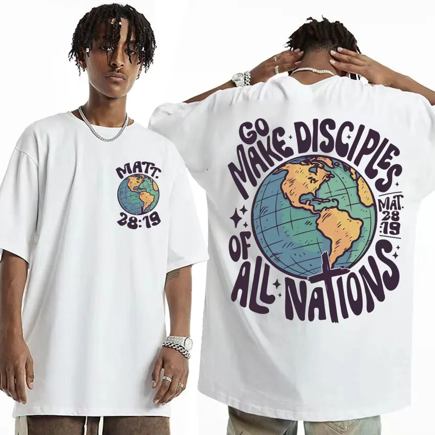 Go-Make-Disciples-Christian-Streetwear-T-Shirts-Vintage-Men-Bible-T ...